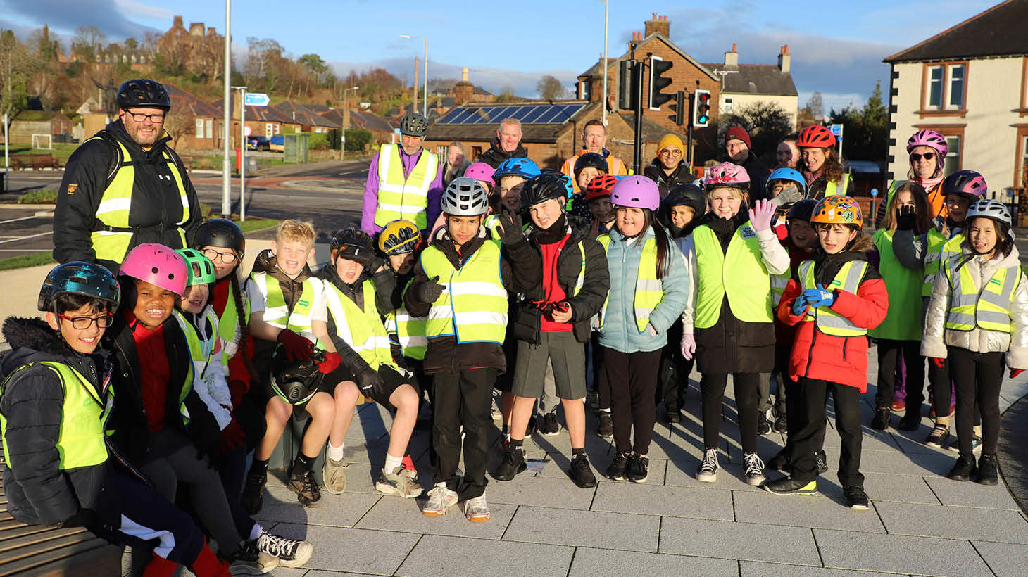 Young people in Dumfries help celebrate new walking, wheeling and ...